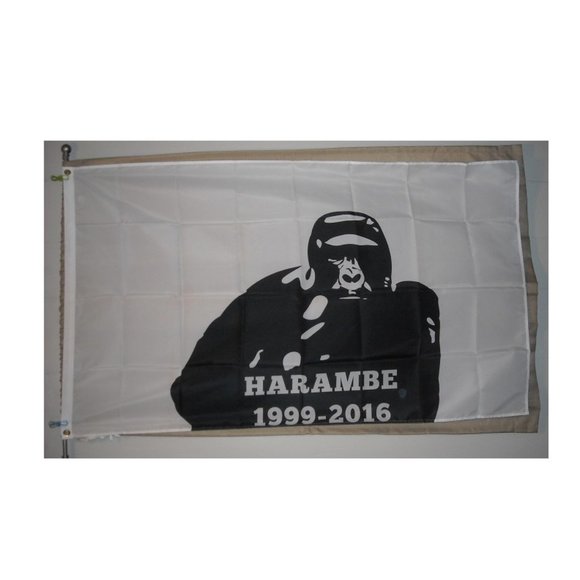 Wall Decor | Rip Harambe Gorilla Cincinnati Zoo 3x5 White Flag Banner 1 ...